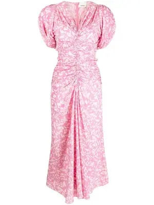Isabel Marant Étoile V-neck Graphic-print Dress - Pink