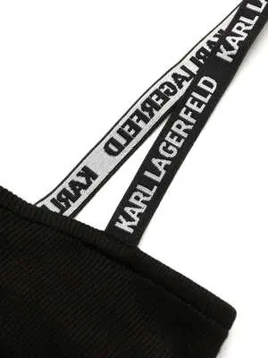 Karl Lagerfeld Ribbed Logo-strap Bandeau Bra