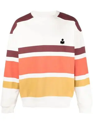 MARANT Meyoan Logo-print Striped Sweatshirt - Neutrals