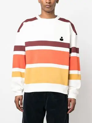 MARANT Meyoan Logo-print Striped Sweatshirt - Neutrals