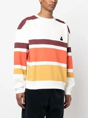 MARANT Meyoan Logo-print Striped Sweatshirt - Neutrals