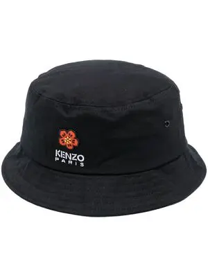 Kenzo Embroidered-logo Bucket Hat - Black