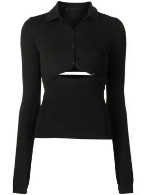 Helmut Lang Cut-out Button-up Top