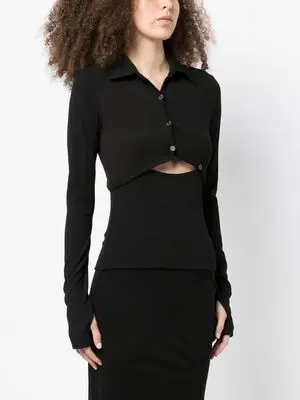 Helmut Lang Cut-out Button-up Top