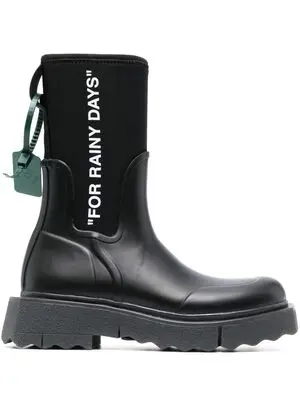 Off-White Rubber Rain Boots - Black