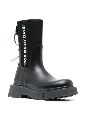 Off-White Rubber Rain Boots - Black