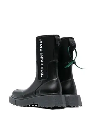 Off-White Rubber Rain Boots - Black