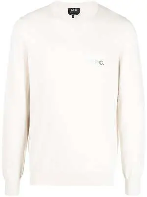 A.p.c. Logo-embroidered Cotton Sweater