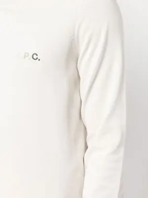 A.p.c. Logo-embroidered Cotton Sweater