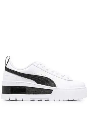 PUMA Colour-block Leather Sneakers - White