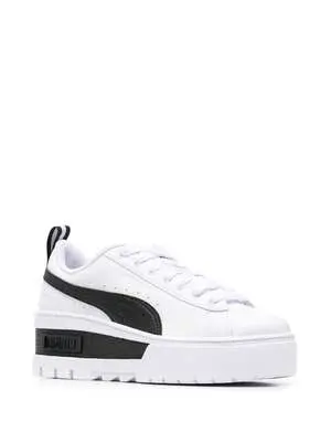 PUMA Colour-block Leather Sneakers - White