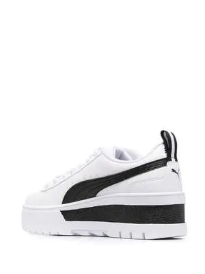 PUMA Colour-block Leather Sneakers - White