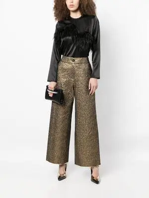 Shiatzy Chen Genisis Metallic Textured Trousers - Gold
