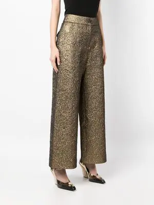 Shiatzy Chen Genisis Metallic Textured Trousers - Gold