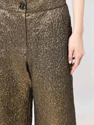 Shiatzy Chen Genisis Metallic Textured Trousers - Gold