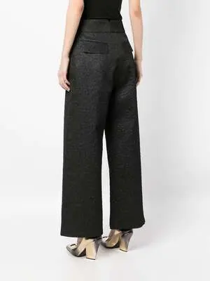Shiatzy Chen Textured Wide Leg Trousers - White