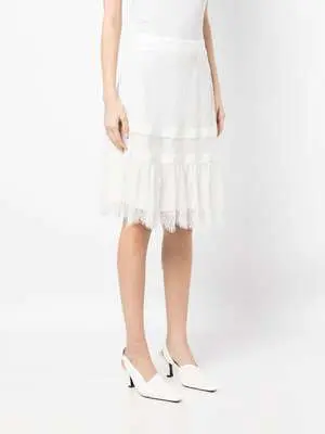 Shiatzy Chen Lace Knee-length Skirt - White