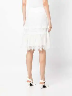 Shiatzy Chen Lace Knee-length Skirt - White