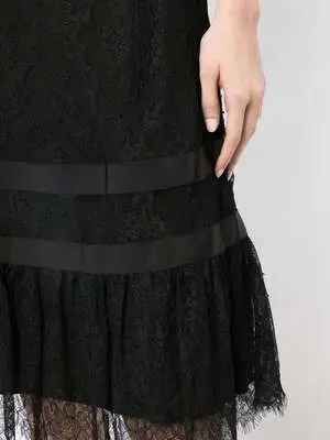 Shiatzy Chen Lace Knee-length A-line Skirt - Black