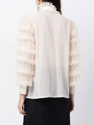 Shiatzy Chen Ruffled Mulberry Silk Blouse