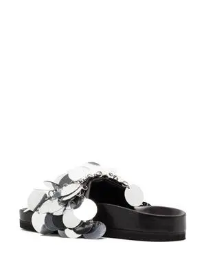 Rabanne Sparkle Disc Sandals - Silver