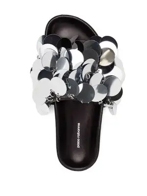 Rabanne Sparkle Disc Sandals - Silver
