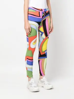 Moschino Abstract-print High-waist Leggings