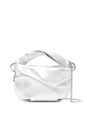 JIMMY CHOO Bonny Metallic-effect Shoulder Bag - Silver