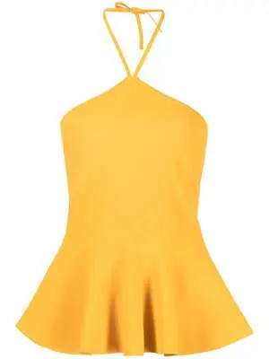 Stella McCartney Peplum-hem Halterneck Top - Yellow