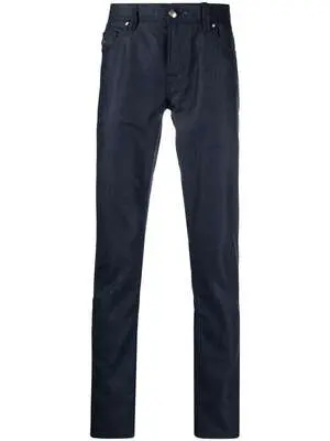 TRAMAROSSA Checked Straight-leg Trousers - Blue