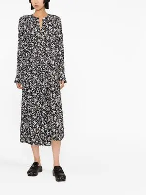 GANNI Floral-print Crepe Blouse