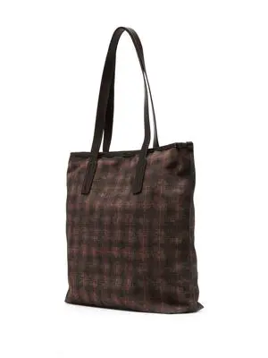 LEATHERSMITH OF LONDON Tartan-check Print Tote Bag