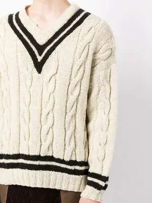 Visvim Cable-knit V-neck Jumper
