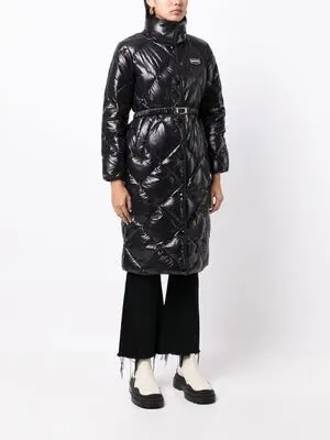 Duvetica Quilted Coat With Logo Patch