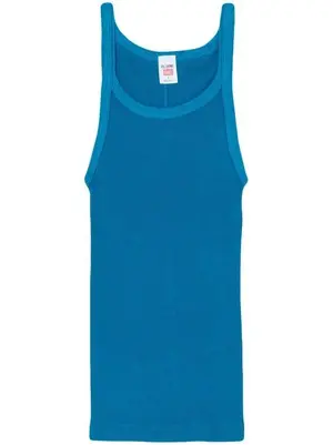 RE/DONE Fine-rib Cotton Tank Top - Blue