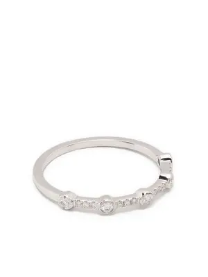 Ef Collection 14kt White Gold Diamond Stack Ring - Silver