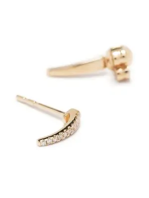 Ef Collection 14kt Yellow Mini Hook Diamond Earrings