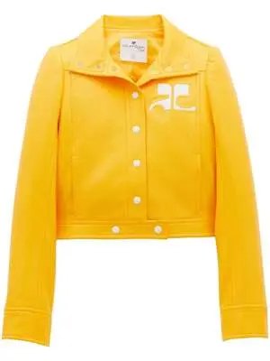 COURREGES Zip-up Vinyl Jacket - Yellow