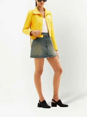 COURREGES Zip-up Vinyl Jacket - Yellow