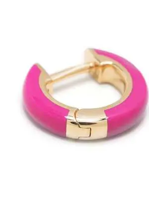 Ef Collection 14kt Yellow Berry Enamel And Diamond Huggie Earrings