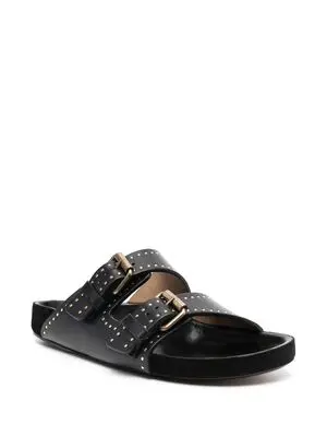 Isabel Marant Étoile Lennyo Studded Leather Sandals - Black