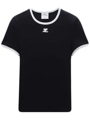 COURREGES Bumpy Contrast T-shirt - Black
