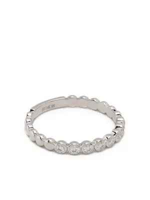 Ef Collection 14kt White Gold Diamond Stack Ring - Silver