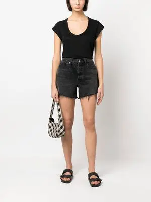 MARANT ETOILE Zankou Linen Top - Black