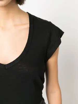 MARANT ETOILE Zankou Linen Top - Black
