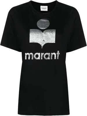 MARANT ETOILE Zewel Logo-print T-shirt - Black