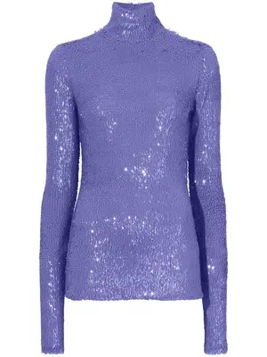 Proenza Schouler High-neck Sequined Top