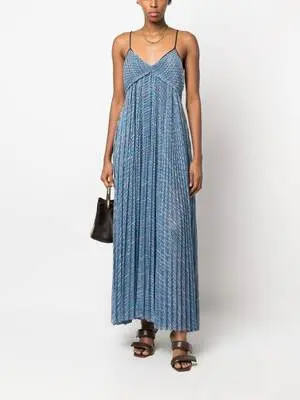 FORTE_FORTE Pleated Empire-line Dress