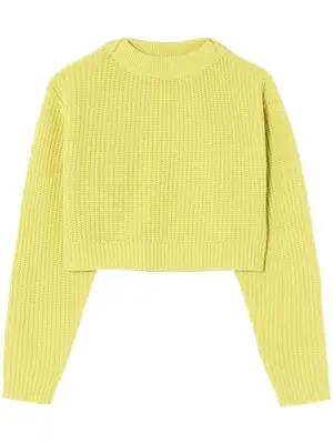 RE/DONE Rib-knit Cropped Wool Jumper
