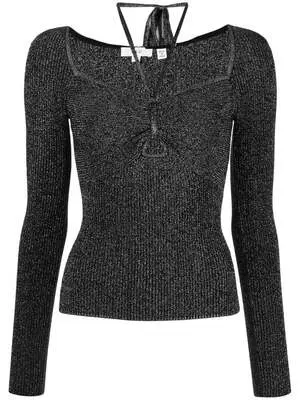 A.L.C. Metallic-finish Knitted Blouse